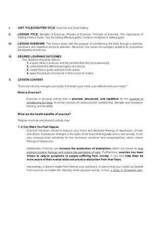 PATH F 2 Module 3 - for your reference - I. UNIT TITLE/CHAPTER TITLE ...