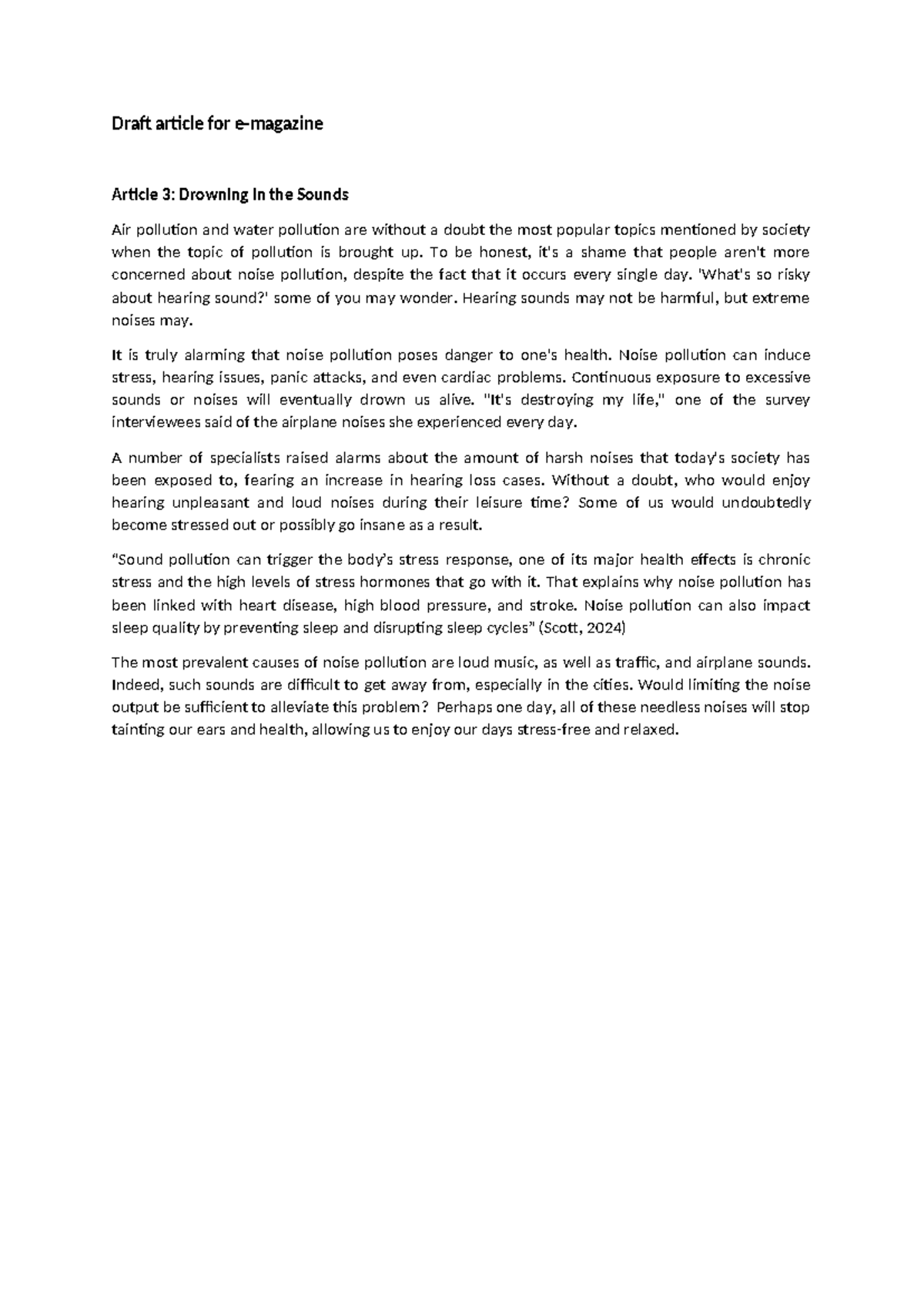 Draft article for e-magazine - Draft article for e-magazine Article 3 ...