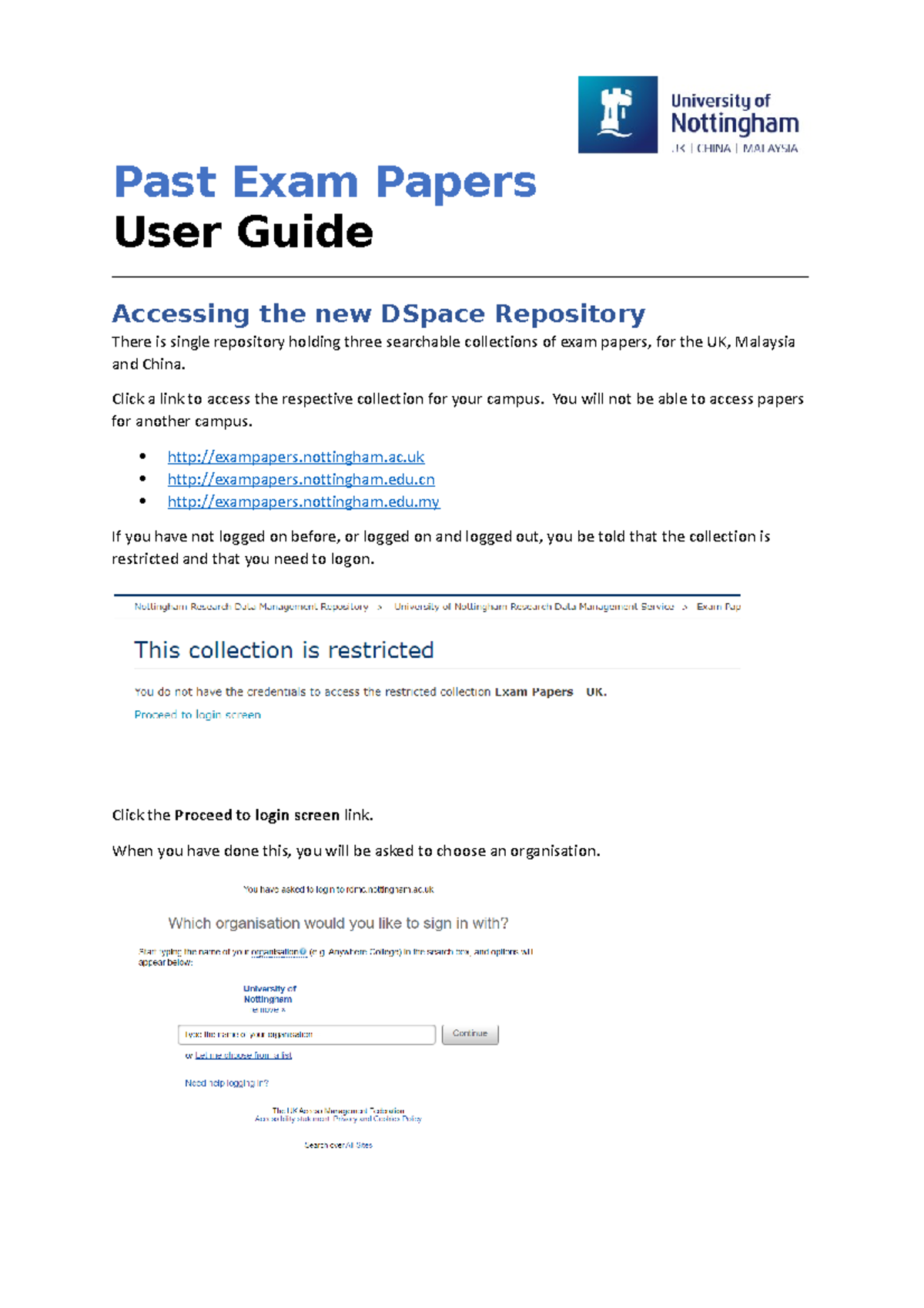 User guide how to access past exam papers - Past Exam Papers User Guide ...