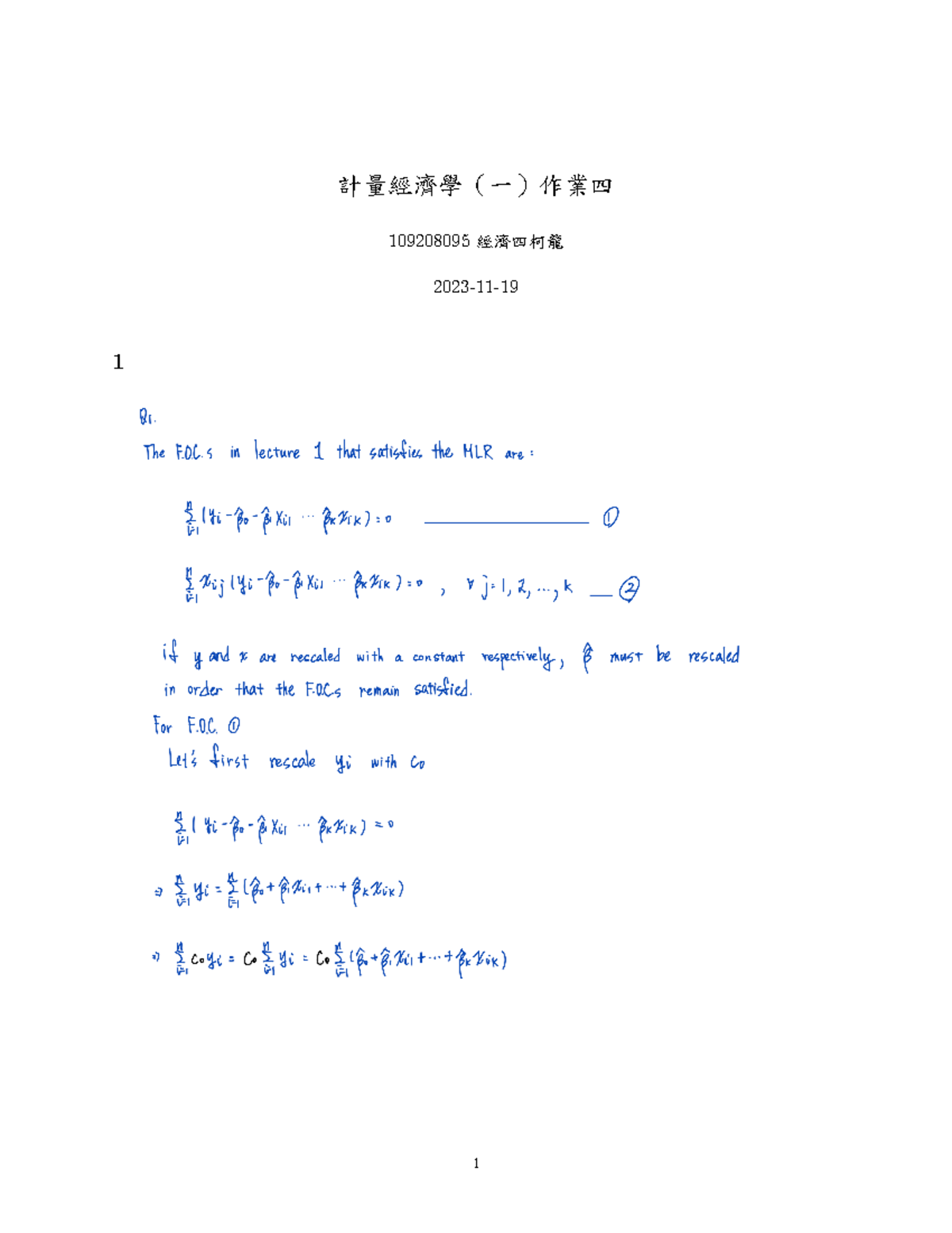 Hw4 - hw4 - 計量經濟學（一）作業四 109208095 經濟四柯龍 2023-11- 1 3 a. data