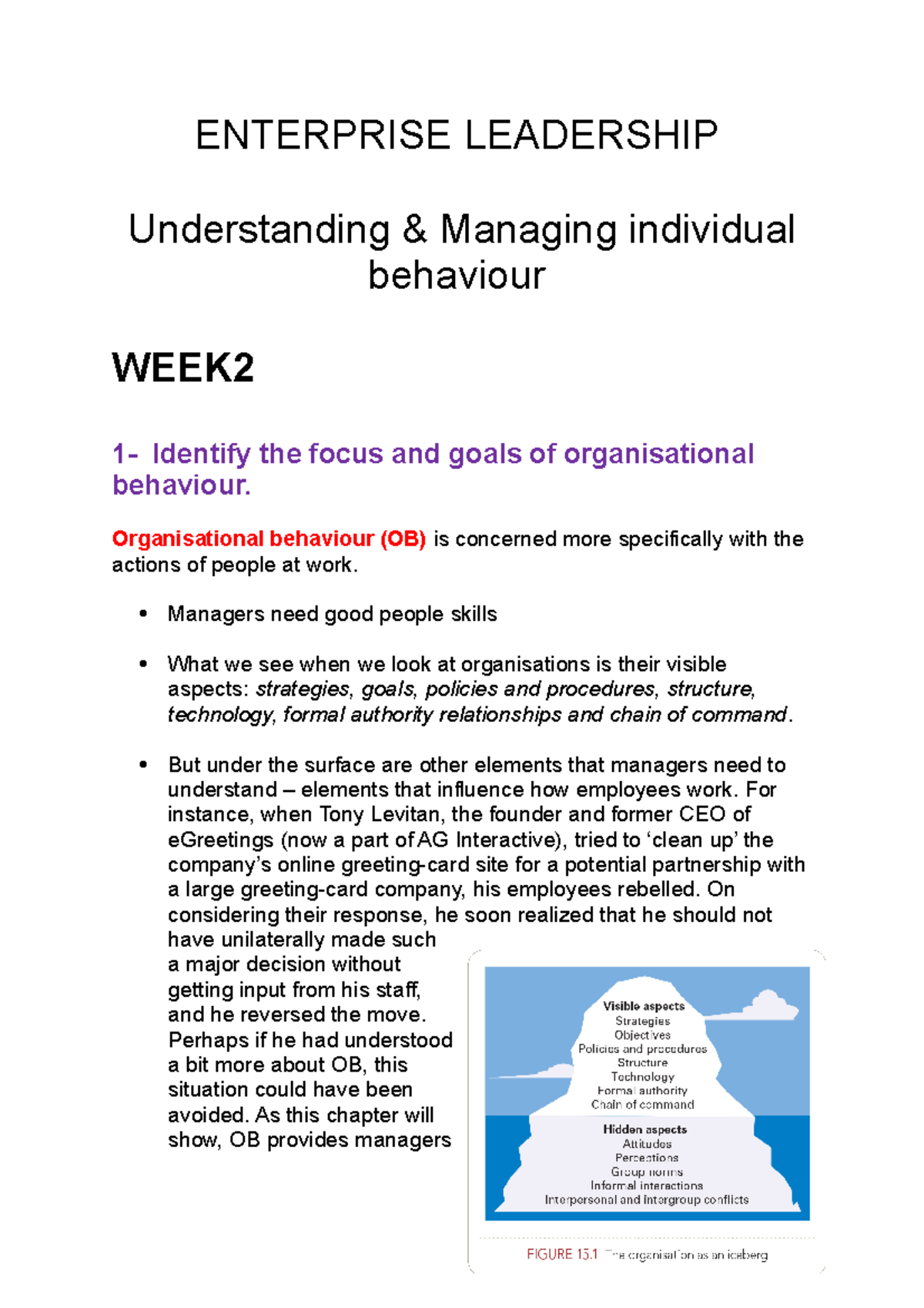 Enterprise Leadership - ENTERPRISE LEADERSHIP Understanding & Managing ...