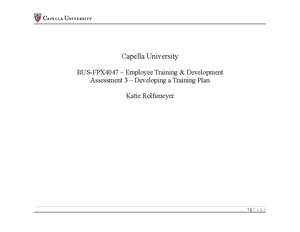 Week 4 Assignement 1 BUS4047 - (U04A1) Training and Development Information Sources Emmer ...