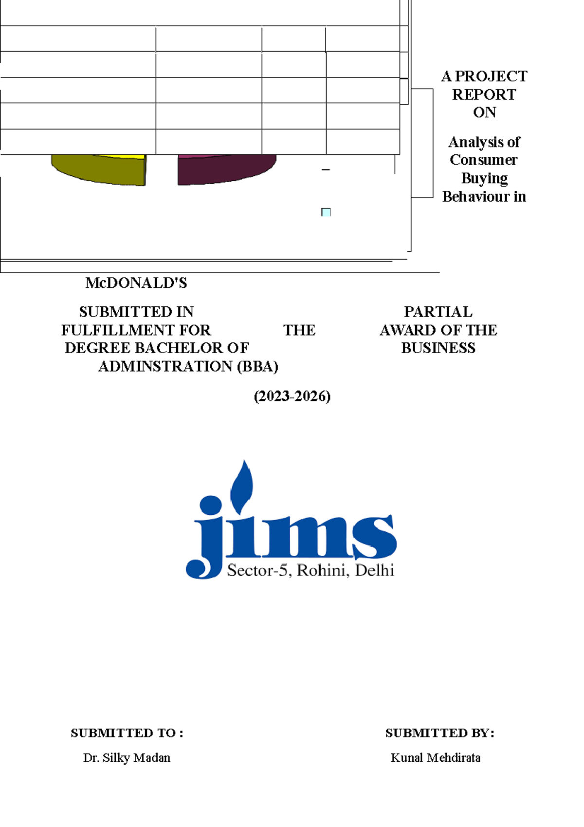 Minor Project BBA - A PROJECT REPORT ON Analysis of Consumer Buying ...