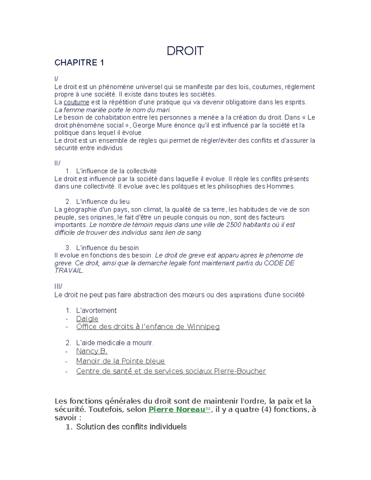 Loi chapitre 1 a 8 - DROIT CHAPITRE 1 I/ Le droit est un phénomène universel qui se manifeste ...