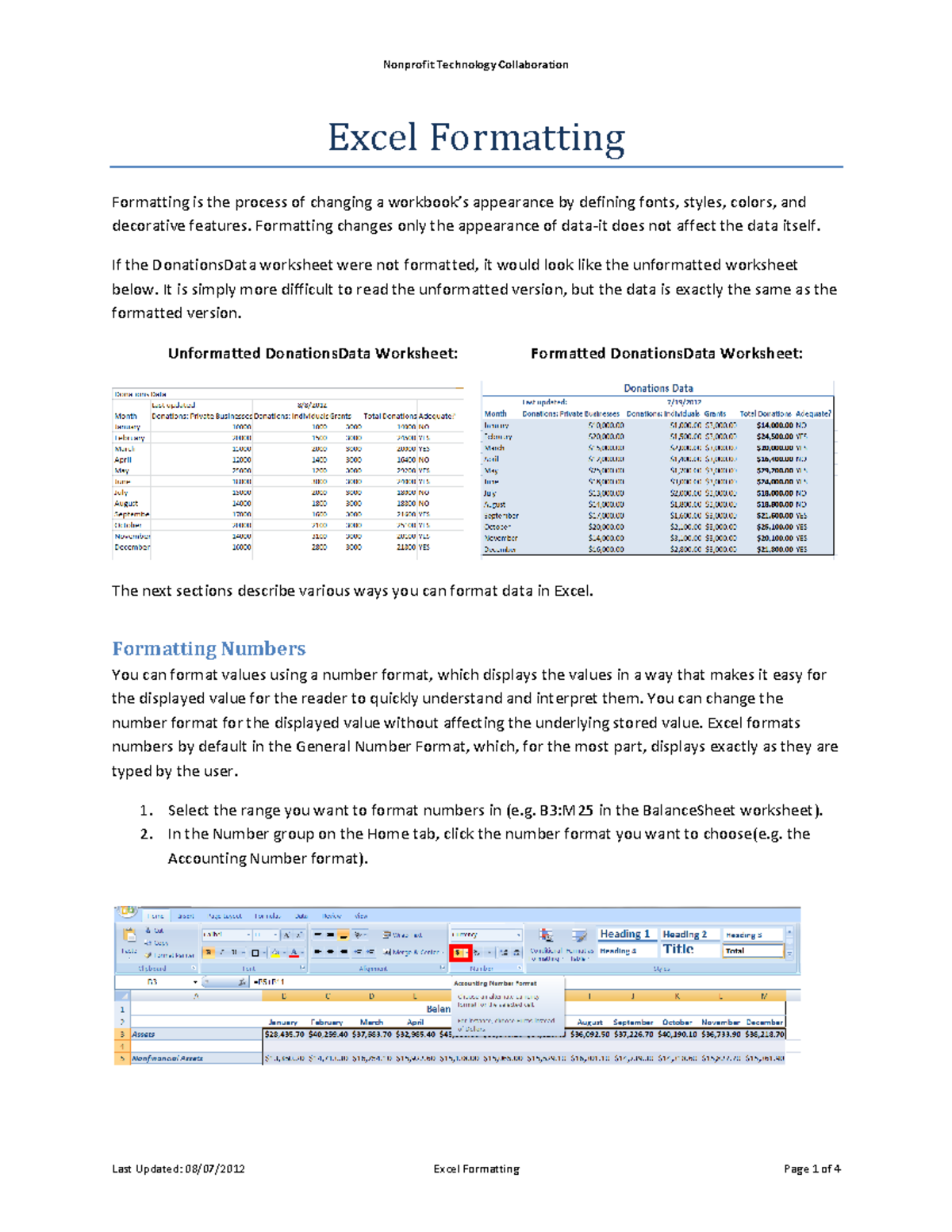 Excel Formatting Final - Excel Formatting Formatting is the process of changing a workbook’s ...
