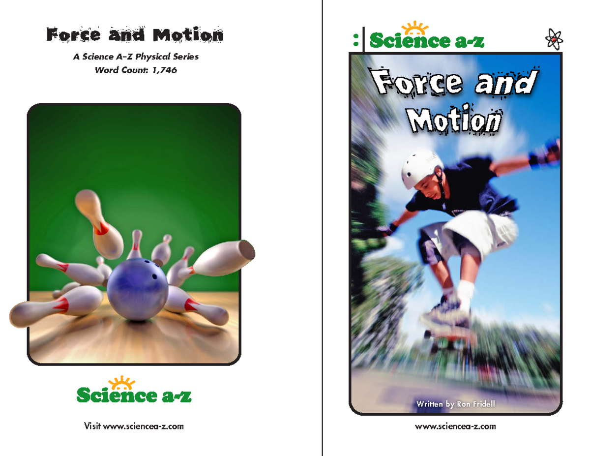 Force and motion 5-6nfb-mid - Visit sciencea-z sciencea-z Written by ...