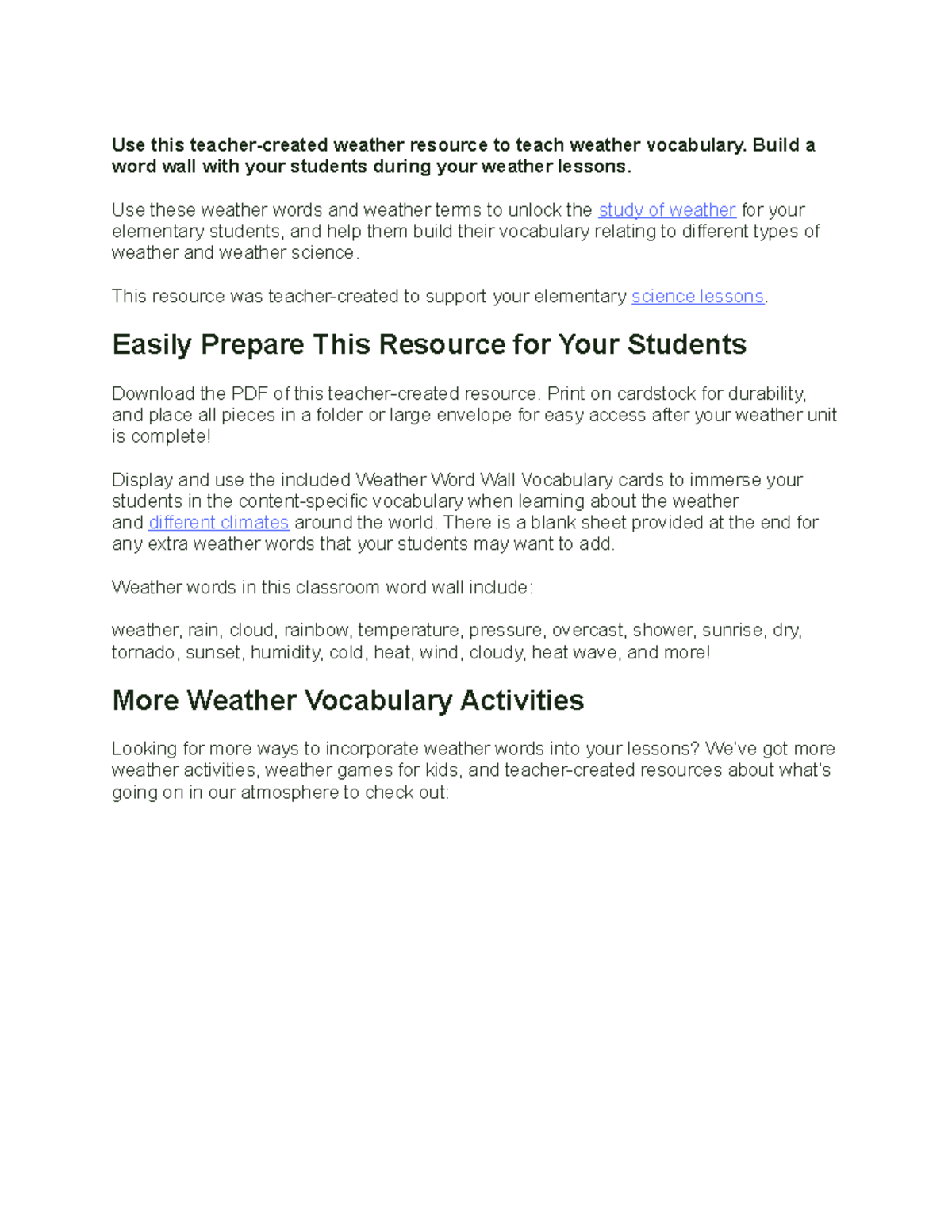 Use this teacher - nooooo nooooo - Use this teacher-created weather ...