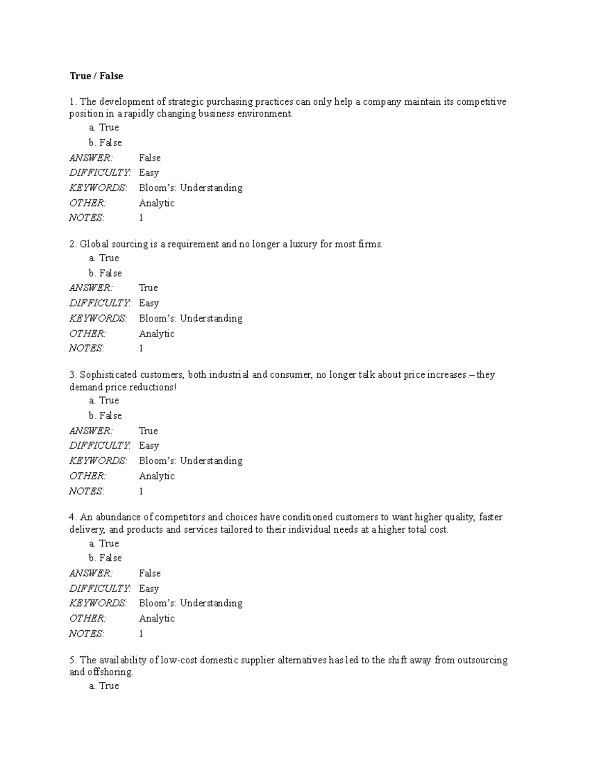 Final Test Review - Comprehensive practical multiple choice questions ...