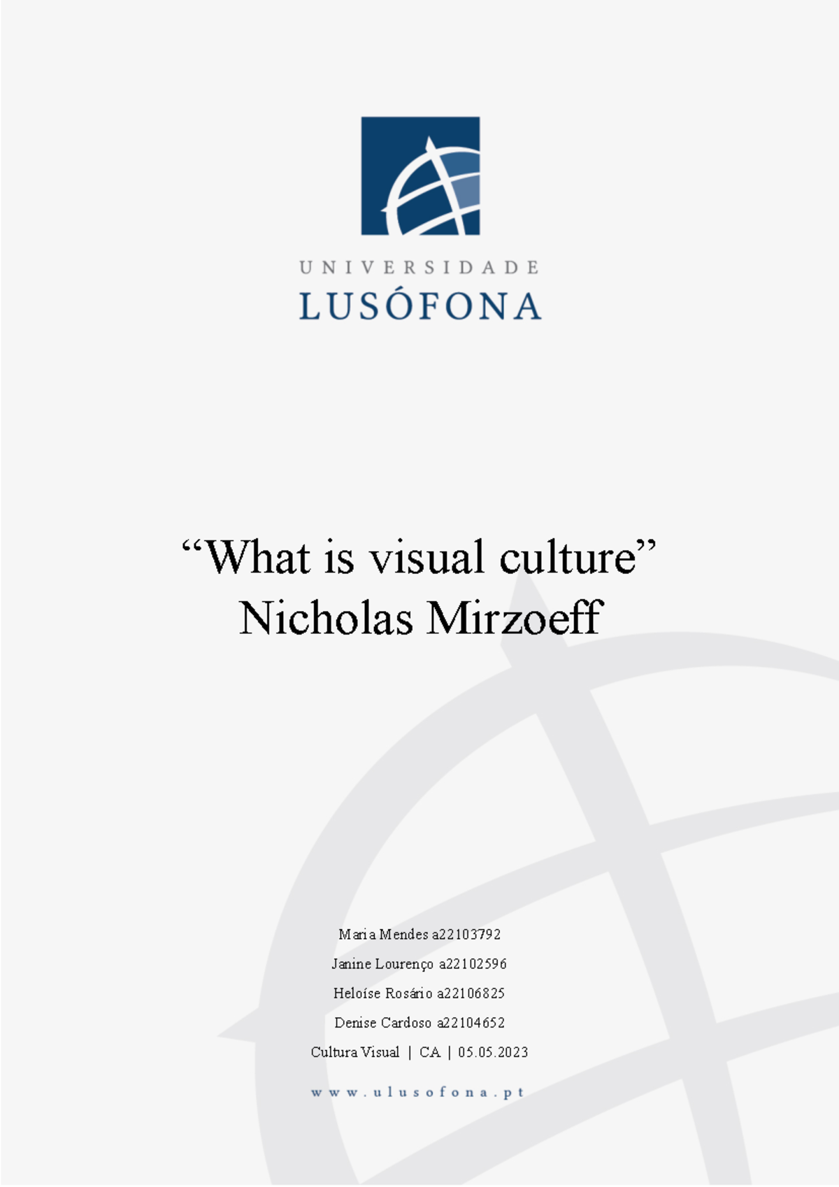 Trabalho cultura visual - “What is visual culture” Nicholas Mirzoeff ...