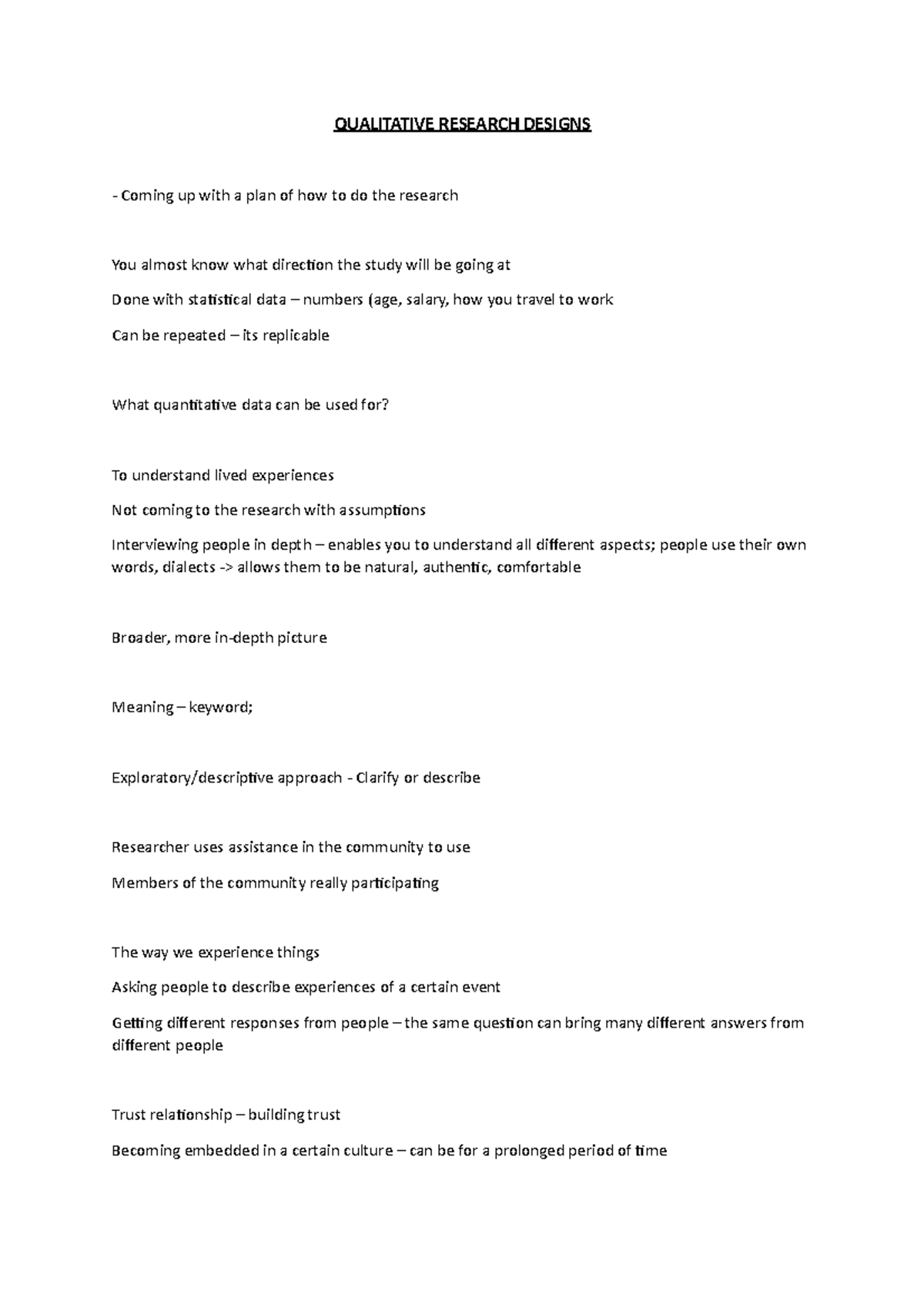 Qualitative Research Designs - QUALITATIVE RESEARCH DESIGNS Coming up ...