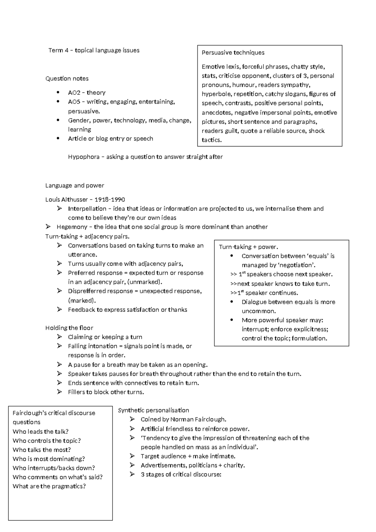 topical language issues - Term 4 – topical language issues Question ...