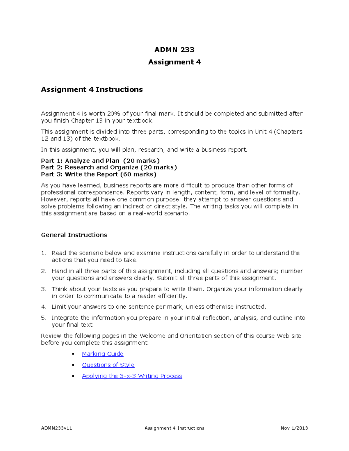 Rashid ADMN233 Assignment 4Instructions - ADMN 233 Assignment 4 ...