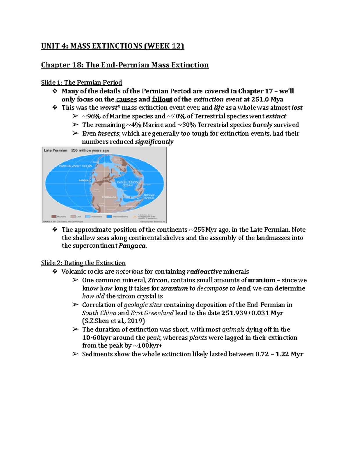 UNIT 4 MASS Extinctions (WEEK 12) - UNIT 4: MASS EXTINCTIONS (WEEK 12 ...