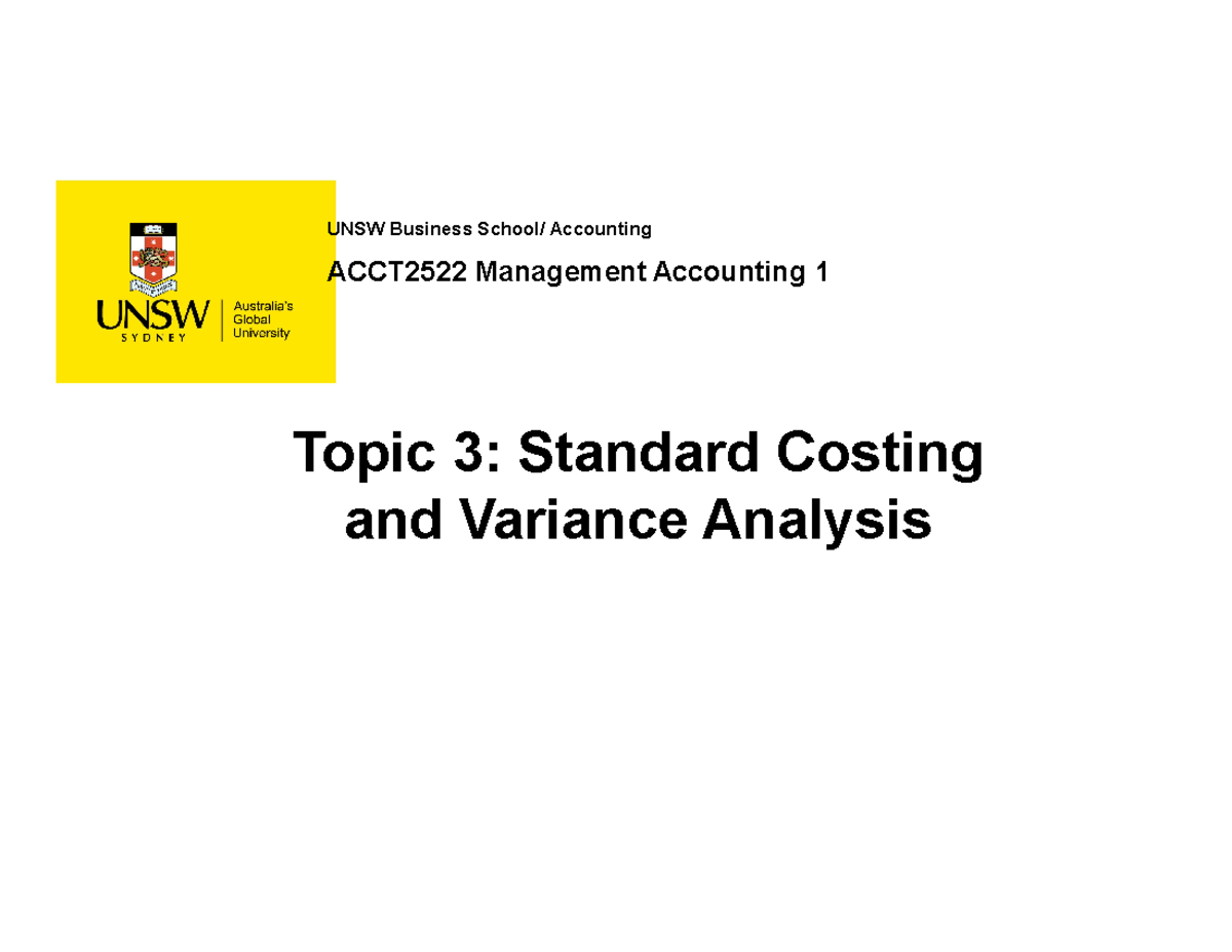 ACCT2522 Topic 3 Lecture 2020 Student Slides 1 per page - Warning: TT: undefined function: 32 ...