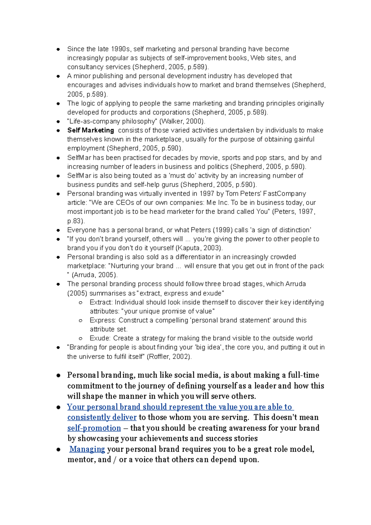 Personal Branding - Lecture notes 12 - Since the late 1990s, self ...