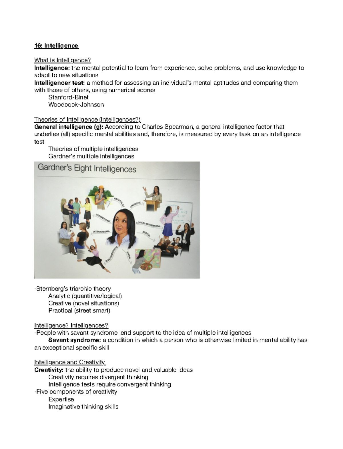 16 Intelligence - 16: Intelligence What is Intelligence? Intelligence ...