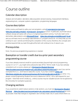 Course Syllabus and Outline CPEN 223 101 2021W1 Software Design for ...