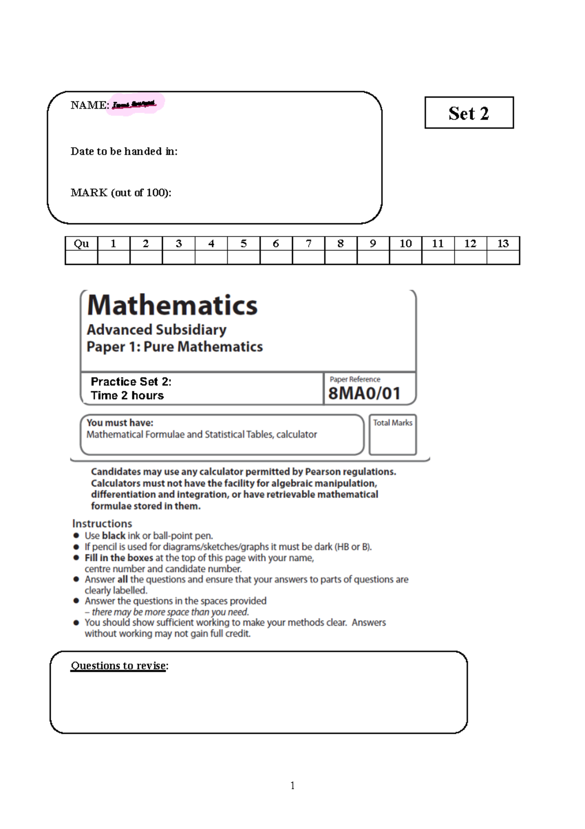 02-8MA0-01-AS-Pure-Mathematics-Practice-Set-2 (1) Copy - NAME: Date to ...