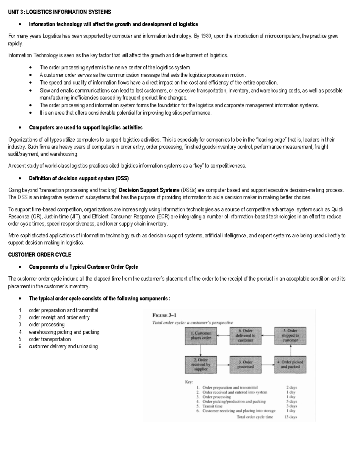 UNIT 3- Edited LOG - UNIT 3: LOGISTICS INFORMATION SYSTEMS Information ...