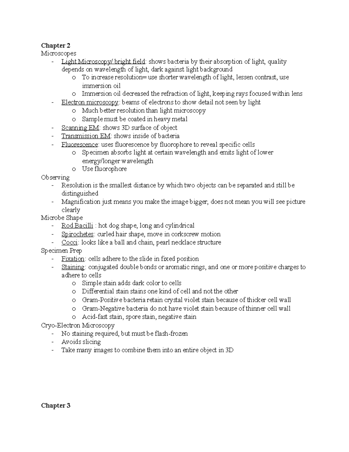 Micro Study Guide 2 - MIBO - Chapter 2 Microscopes - Light Microscopy/ bright field: shows ...