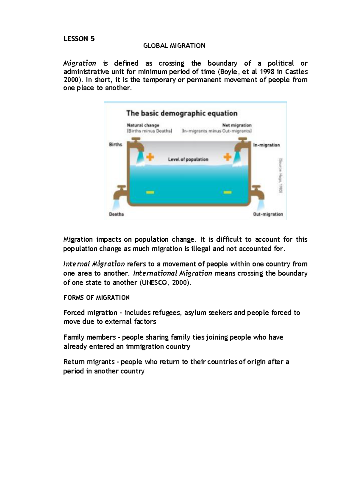 Module 3 Lesson 5 Global Migration - LESSON 5 GLOBAL MIGRATION ...