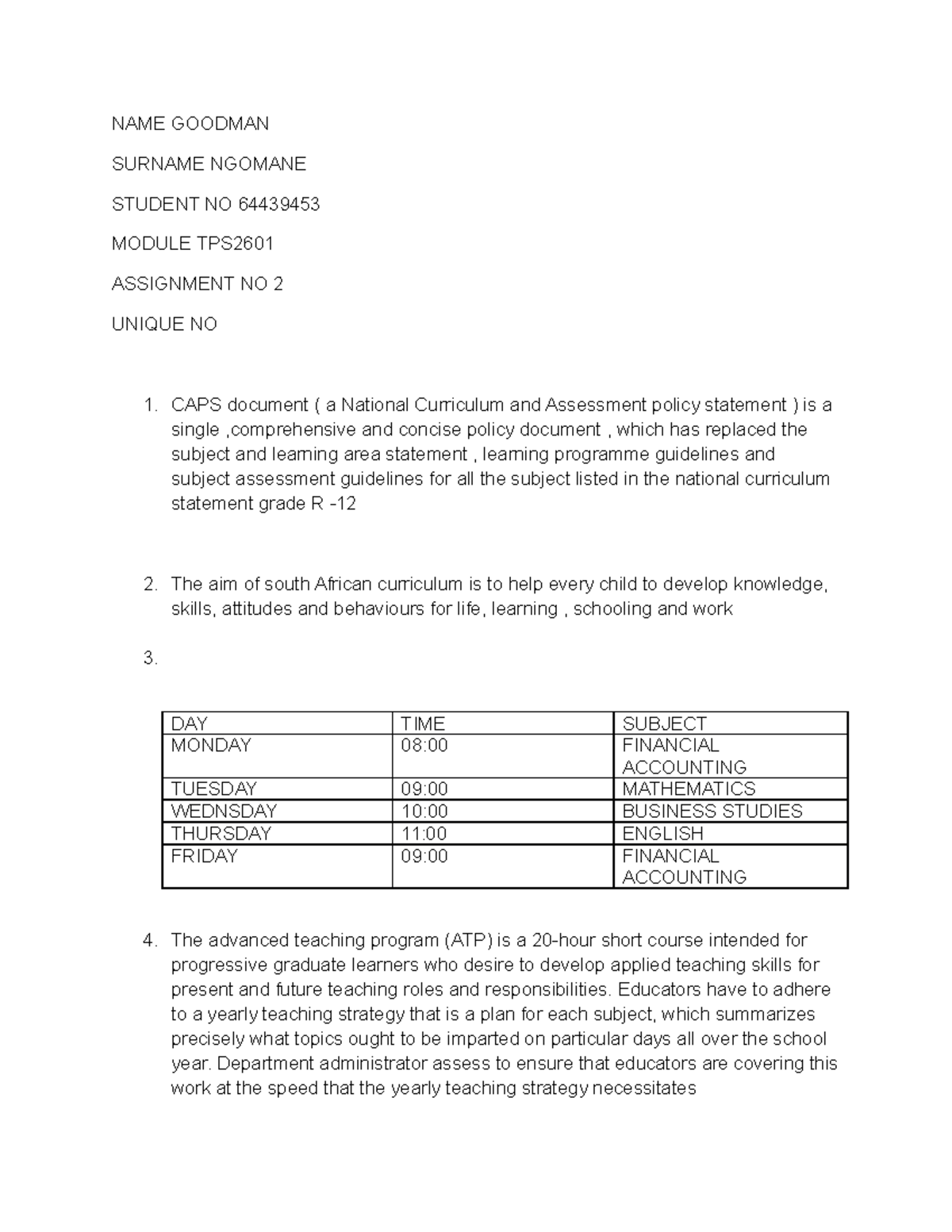 TSP2601 Assignment 2 - 99% passing record it has been checked every time it has been checked ...