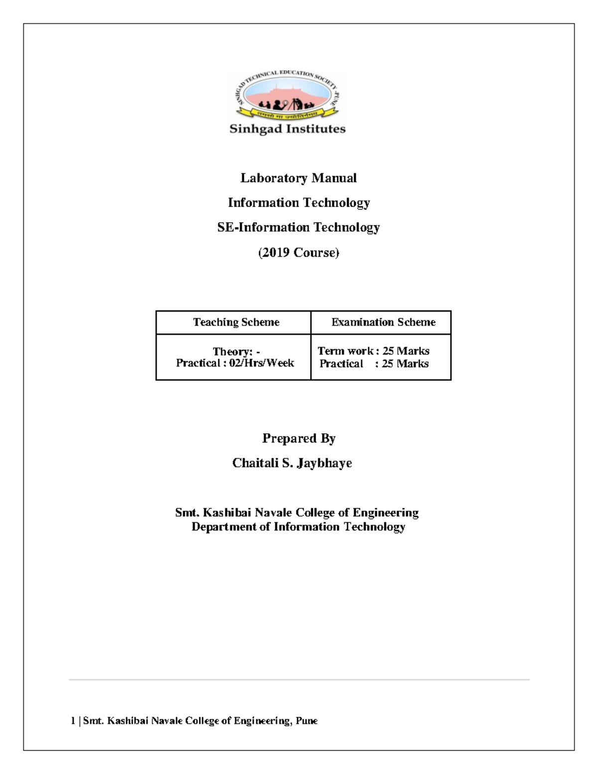 CG Lab Manual - Laboratory Manual Information Technology SE-Information ...