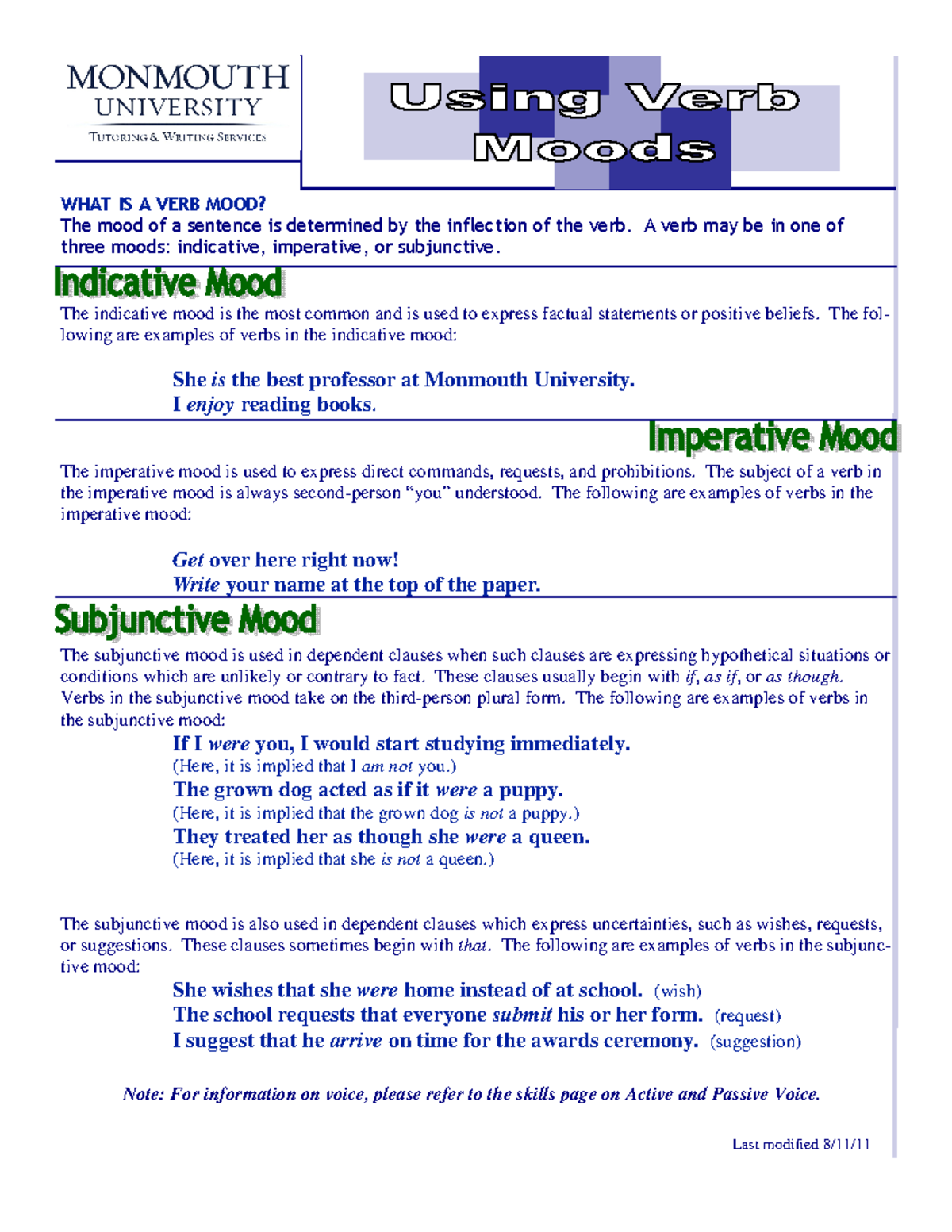 Using-verb-moods - Use of verb moods - WHAT IS A VERB MOOD? The mood of ...