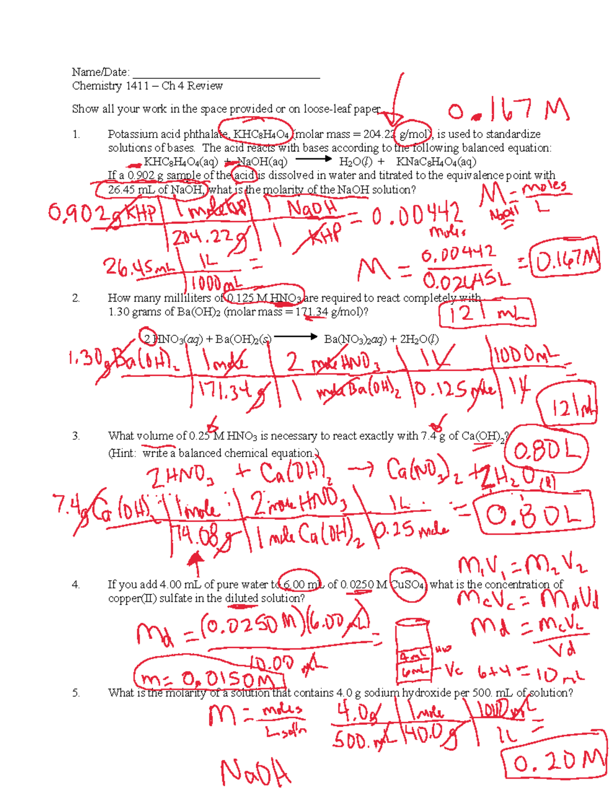 Ch 4 review answers - Name/Date ...