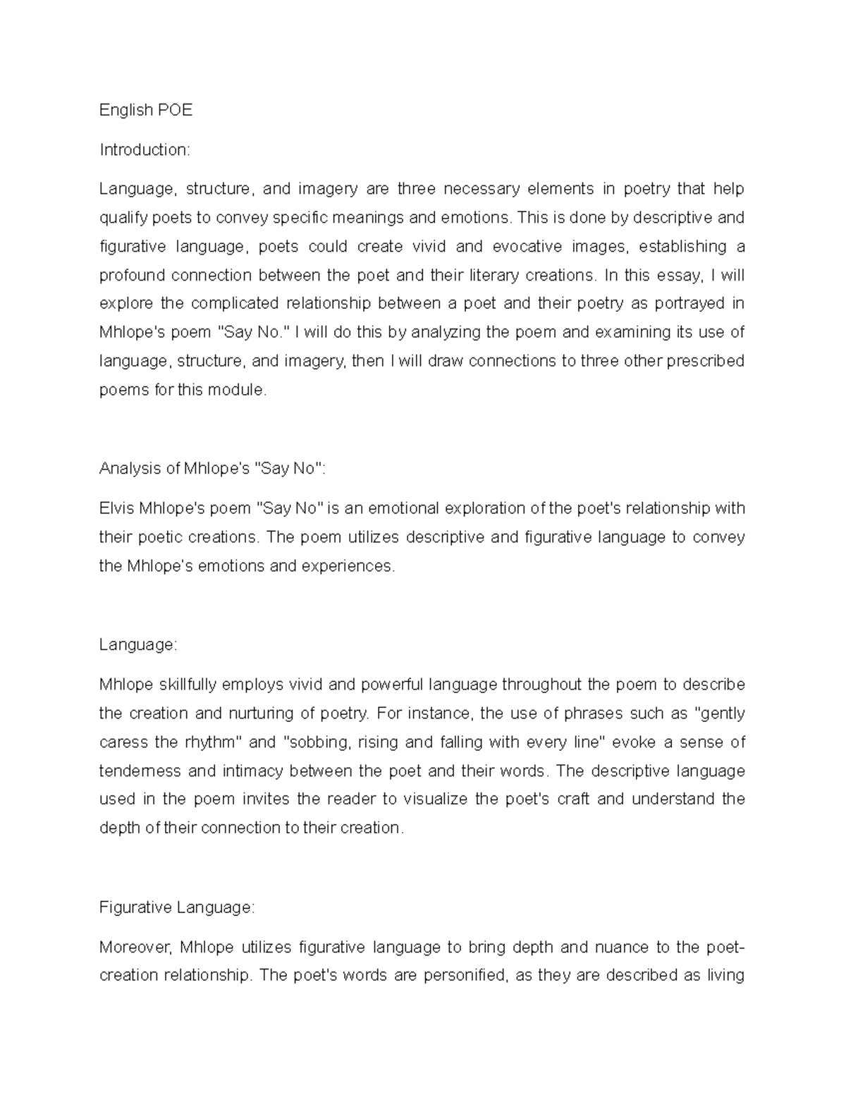 English POE 2 - ENLISH POE - English POE Introduction: Language ...