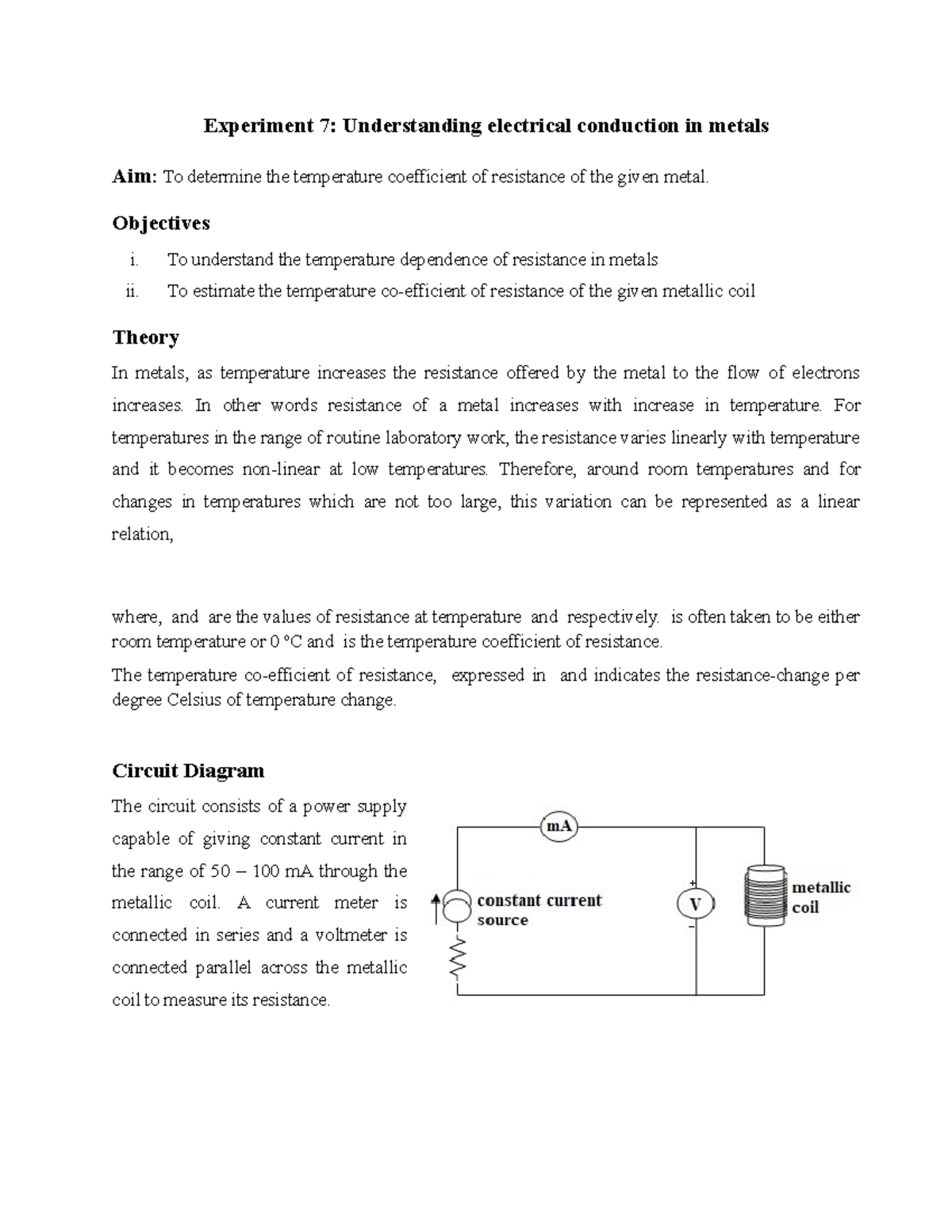 Experiment 3 - useful - Experiment 7: Understanding electrical ...
