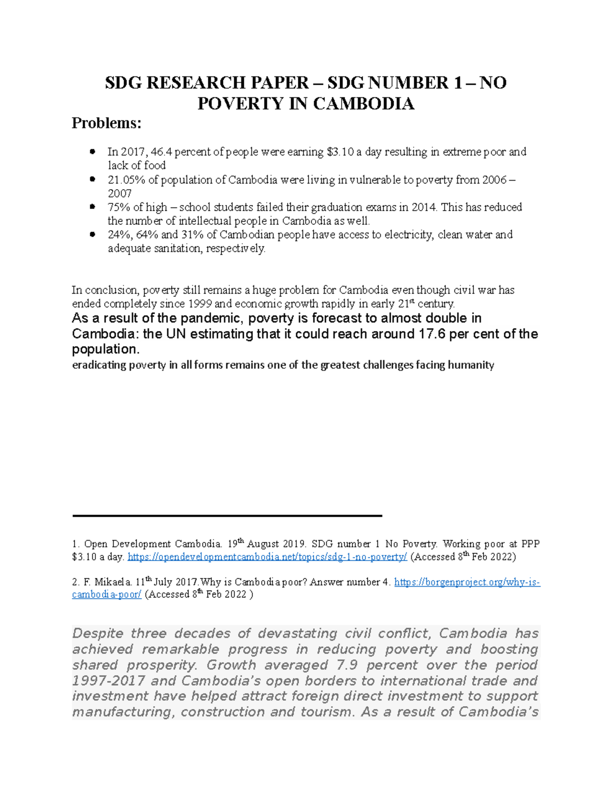 JLA - Research SDG 1 - No Poverty - SDG RESEARCH PAPER – SDG NUMBER 1 ...