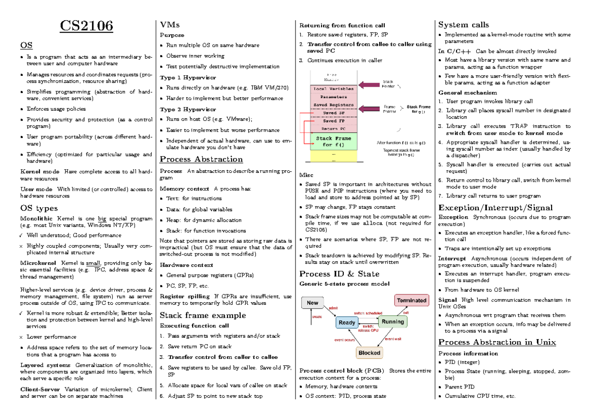 CS2106-AY2122S2-Midterms - CS OS Is a program that acts as an intermediary be- tween user and ...