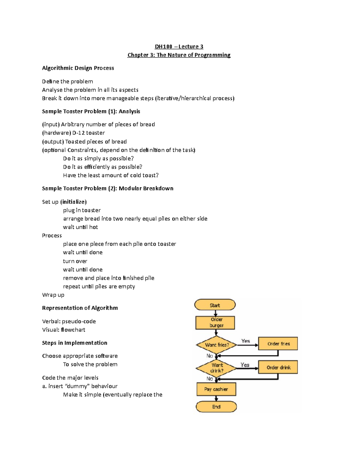 DH100 Lecture 3 - DH100 – Lecture 3 Chapter 3: The Nature of ...