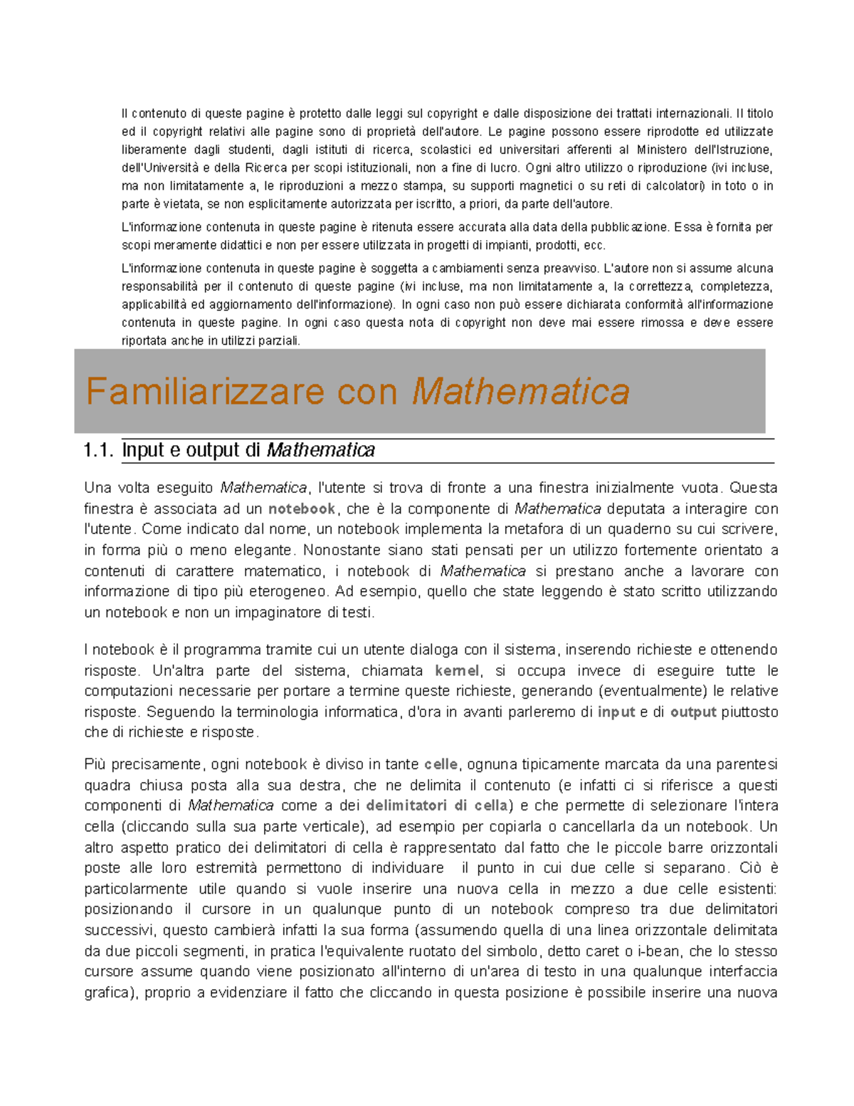 Dispense Mathematica - Riassunto Matematica Computazionale - Il contenuto di queste pagine ...