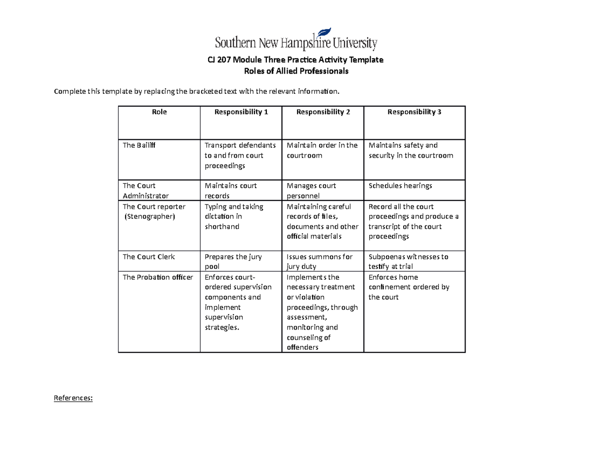 CJ-207 Practice Activity 3-1 Template - CJ 207 Module Three Practice ...