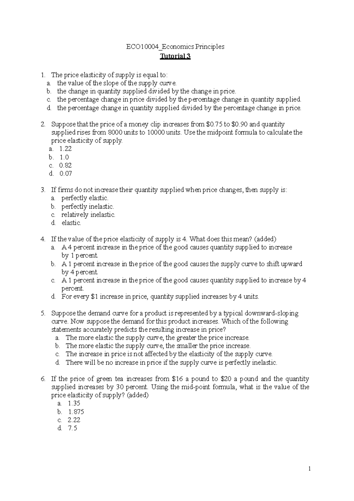 ECO10004 Tutorial Week 3 Economics Swinburne - ECO10004_Economics ...
