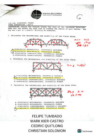 statics rigid bodies - practice materials reviewer - Prepared Engr ...