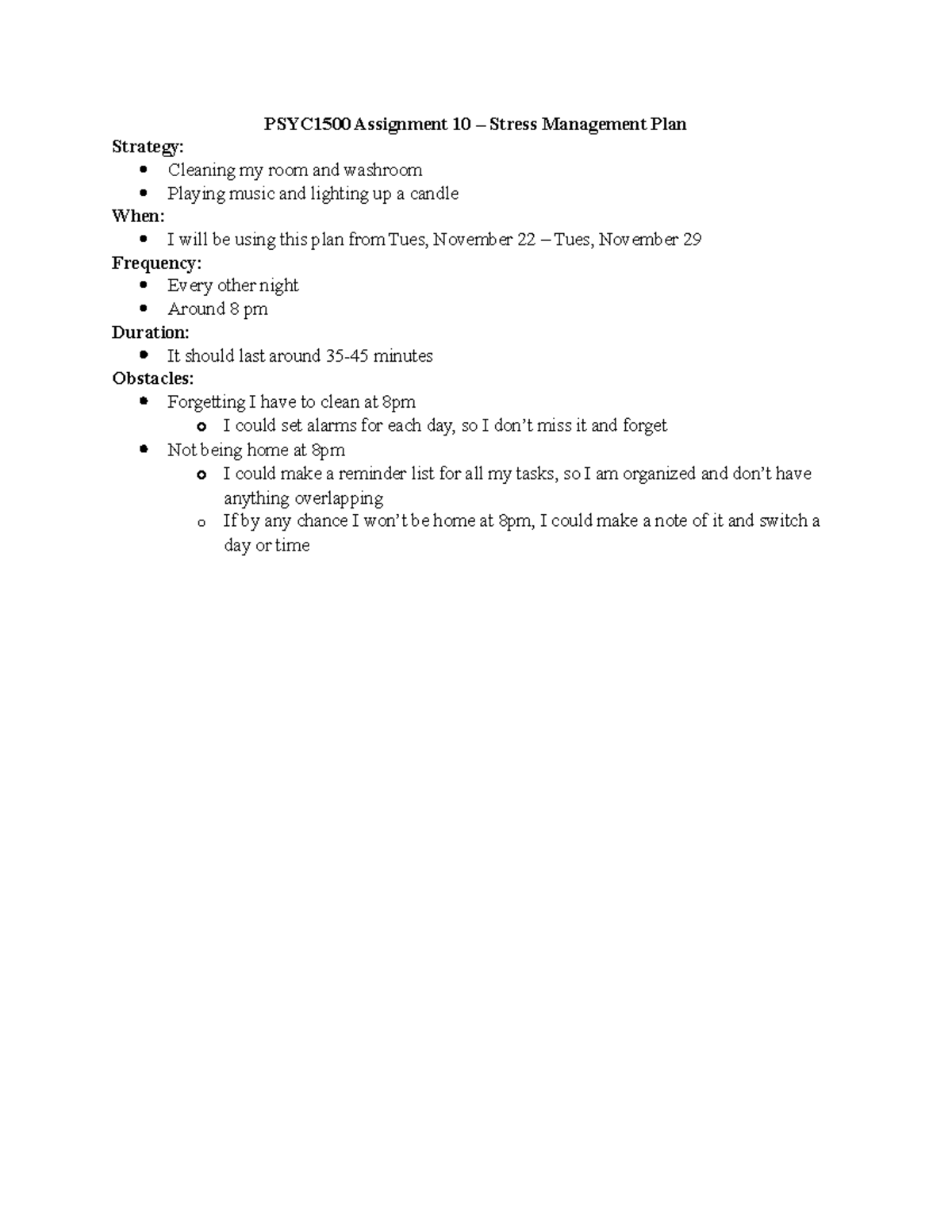 PSYC1500 Assignment 10 - Studocu