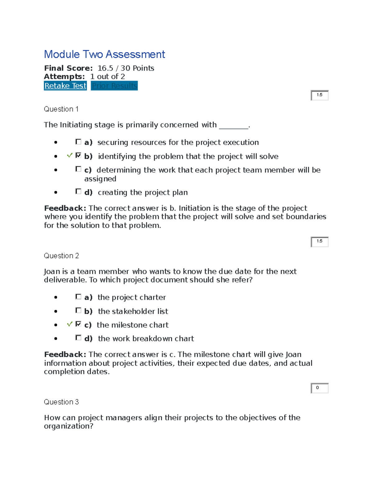 Module Two Assessment - Module Two Assessment Final Score: 16 / 30 ...