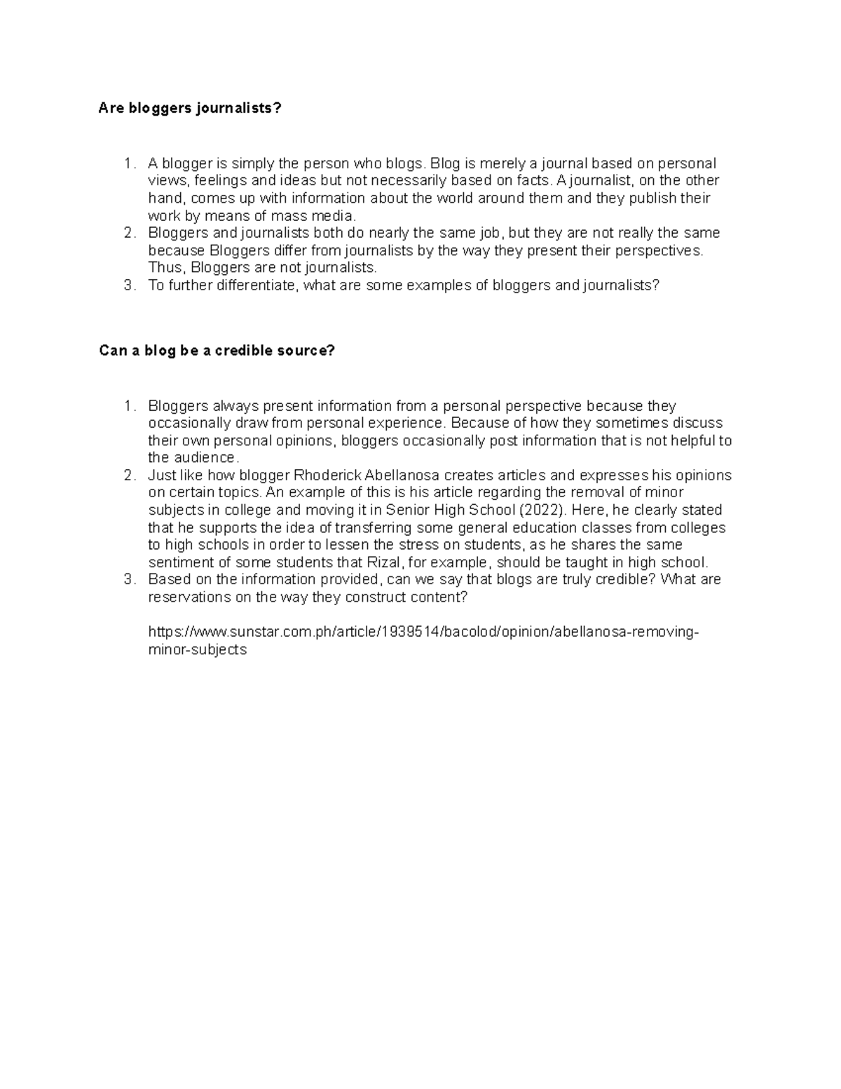 Are bloggers journalists - Blog is merely a journal based on personal ...