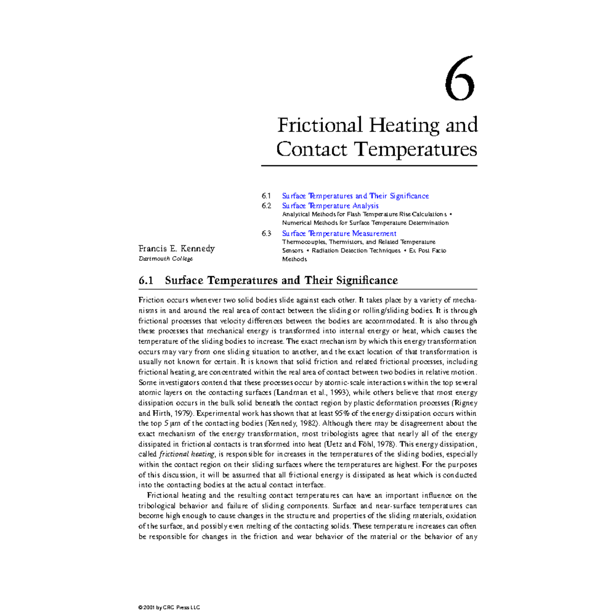 Chapter 06 frictional heating and contact - 6 Frictional Heating and ...