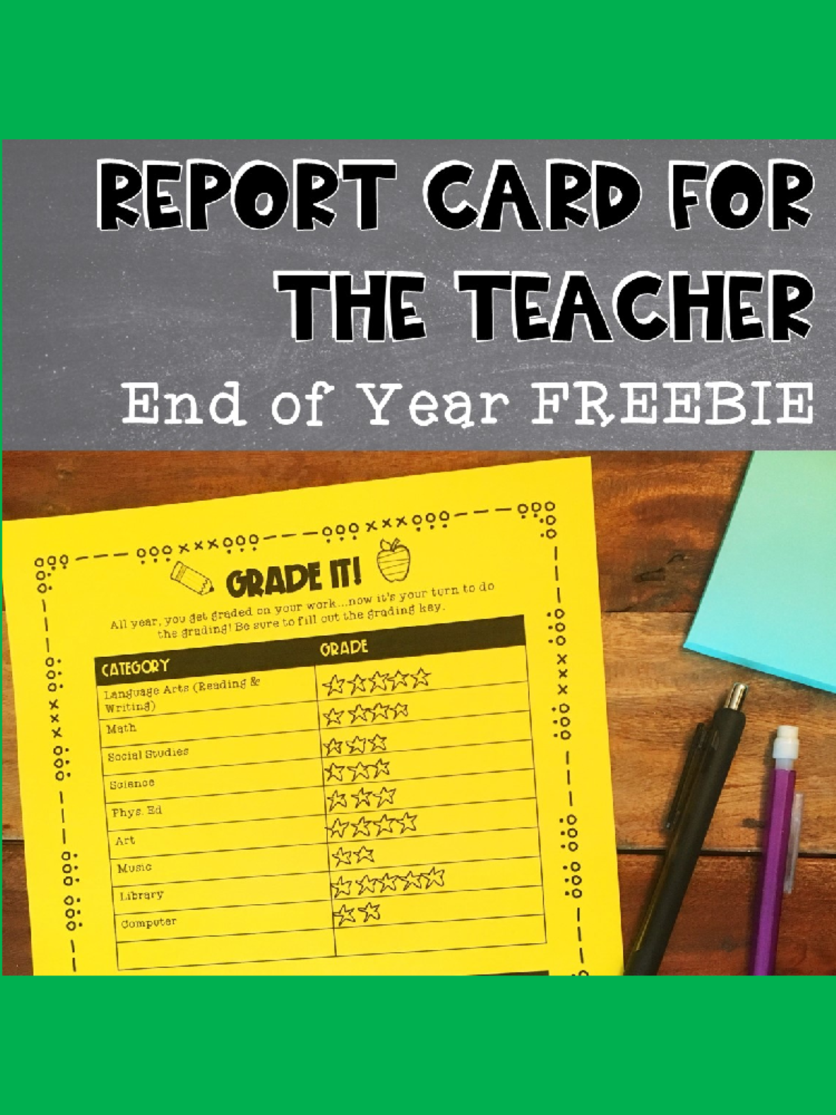 Endof Year Report Card Freebie-1 - THANK YOU SO MUCH for your download ...