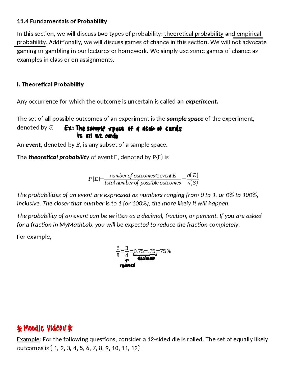 Chapter 11 section 4 - 11 Fundamentals of Probability In this secon, we will discuss two types ...