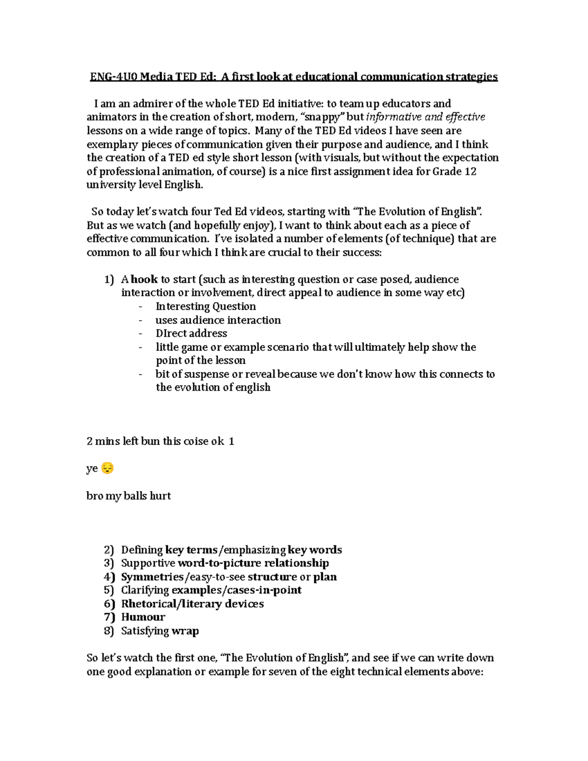 ENG 4U0 TED Ed Technique Lesson - ENG-4U0 Media TED Ed: A first look at ...