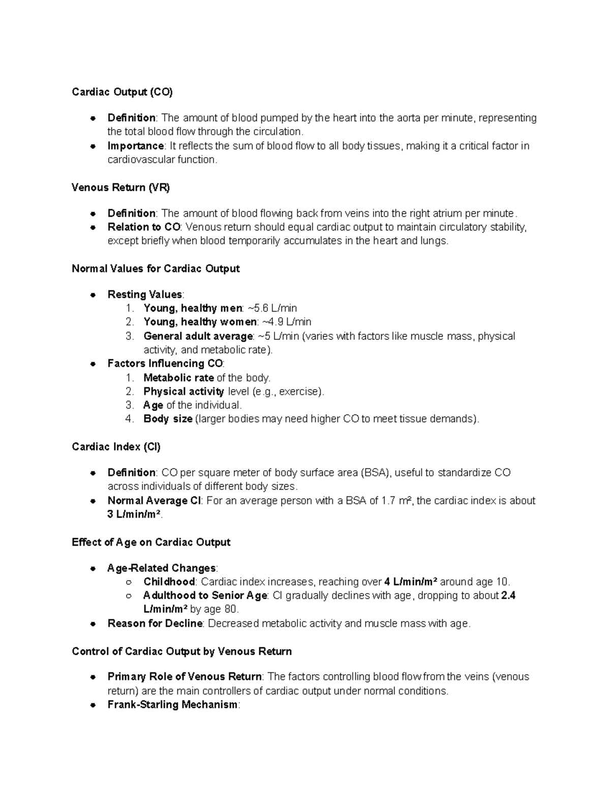Cardiac Output (CO) - Summary Guyton and Hall Textbook of Medical ...