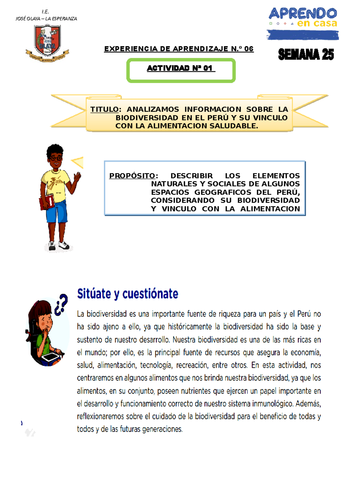 1-1ERO- EDA Nº 06 - Material DEL Estudiante AREA CCSS - EXPERIENCIA DE APRENDIZAJE N.º 06 I ...