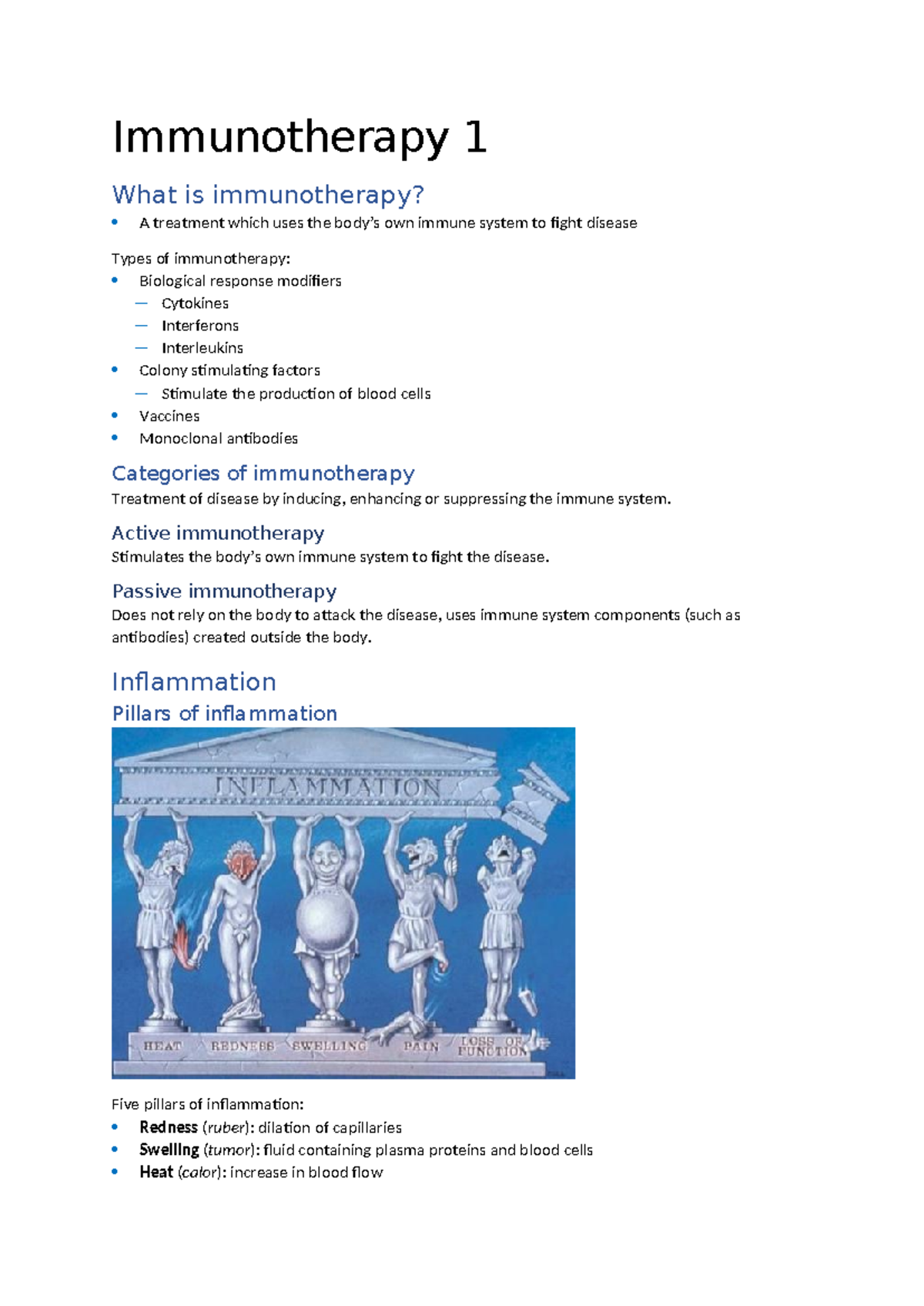 Notes 14a - Immunotherapy - Immunotherapy 1 What is immunotherapy? A ...