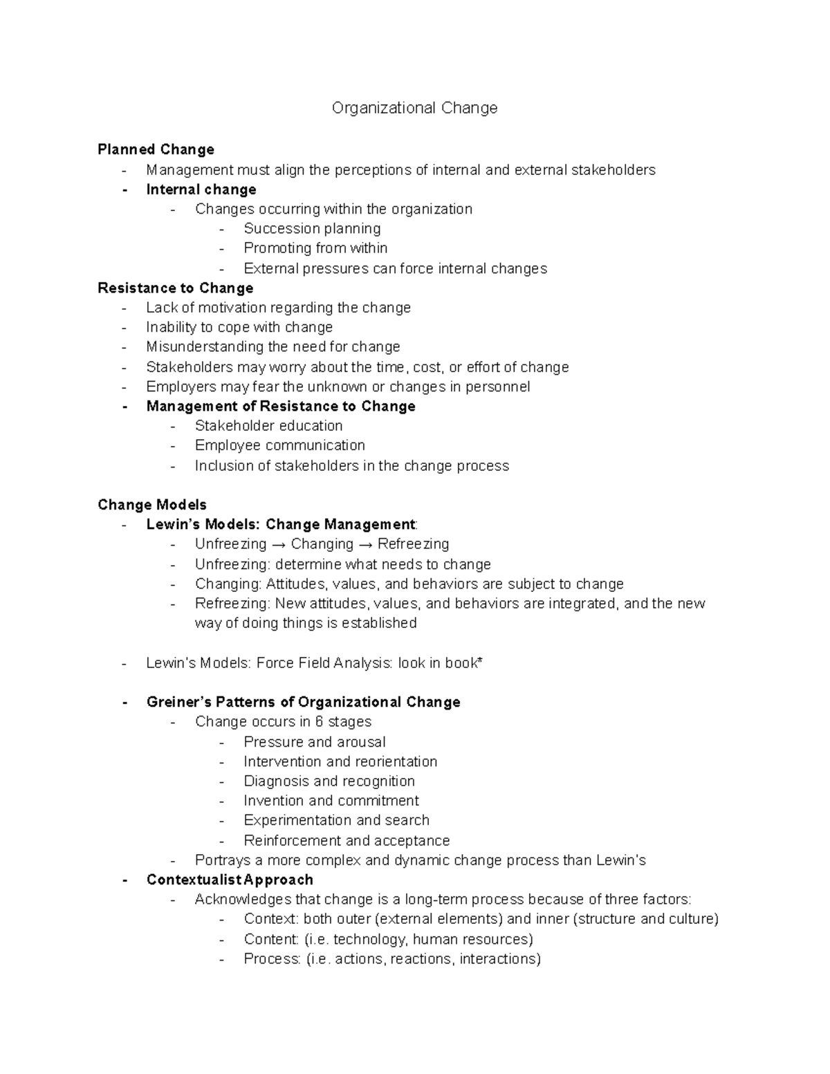 Week 4 Organizational Change - Organizational Change Planned Change ...