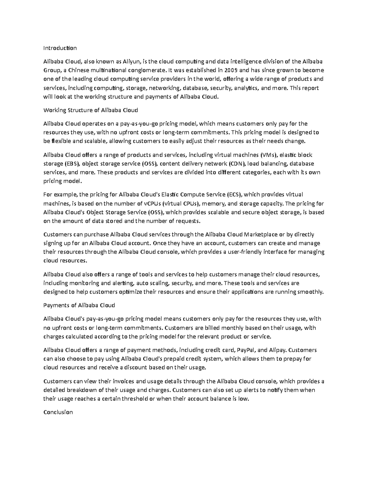 Alibaba Cloud 27 - Introduction Alibaba Cloud, also known as Aliyun, is ...